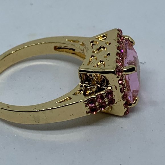 Handcrafted | Jewelry | Square Cut Pink Stone Surrounded By Dominiques ...
